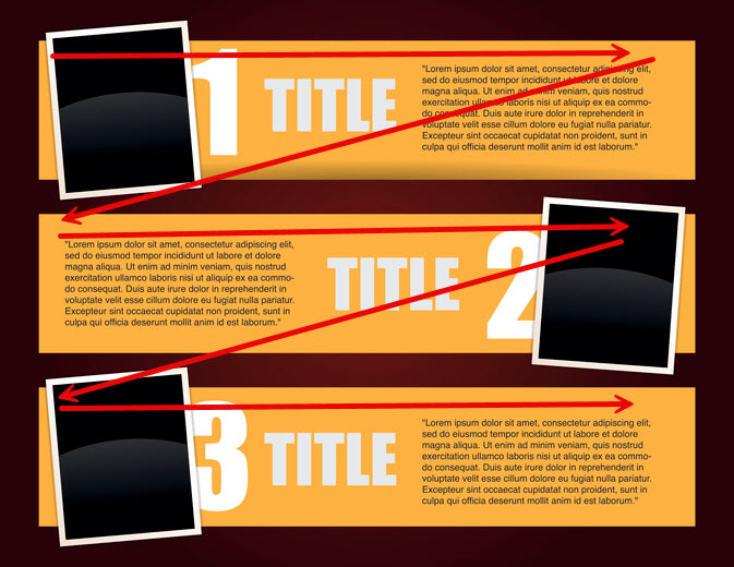 Improving Content with Z-shaped and Spotted Reading Patterns